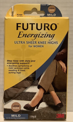 Futuro Energizing Ultra Sheer Knee Highs for Women Nude Mild ...
