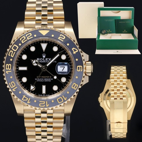 MINT 2023 Rolex 126718 GMT Master Yellow Gold Jubilee 40mm Watch Box | eBay