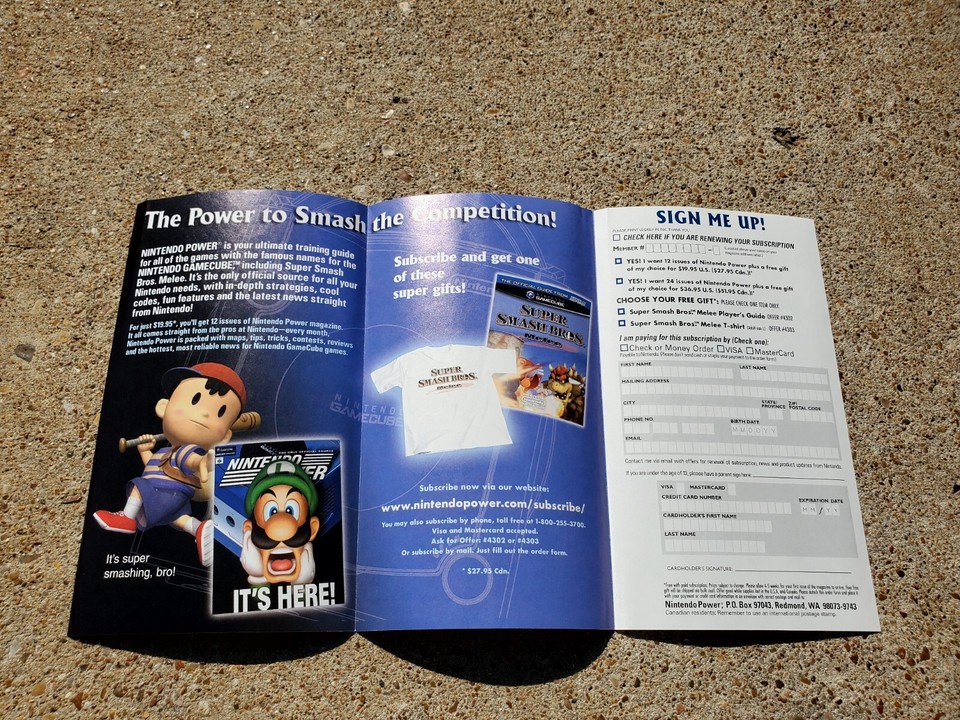Super Smash Bros. Melee Nintendo Gamecube Nintendo Power Promo Insert ...