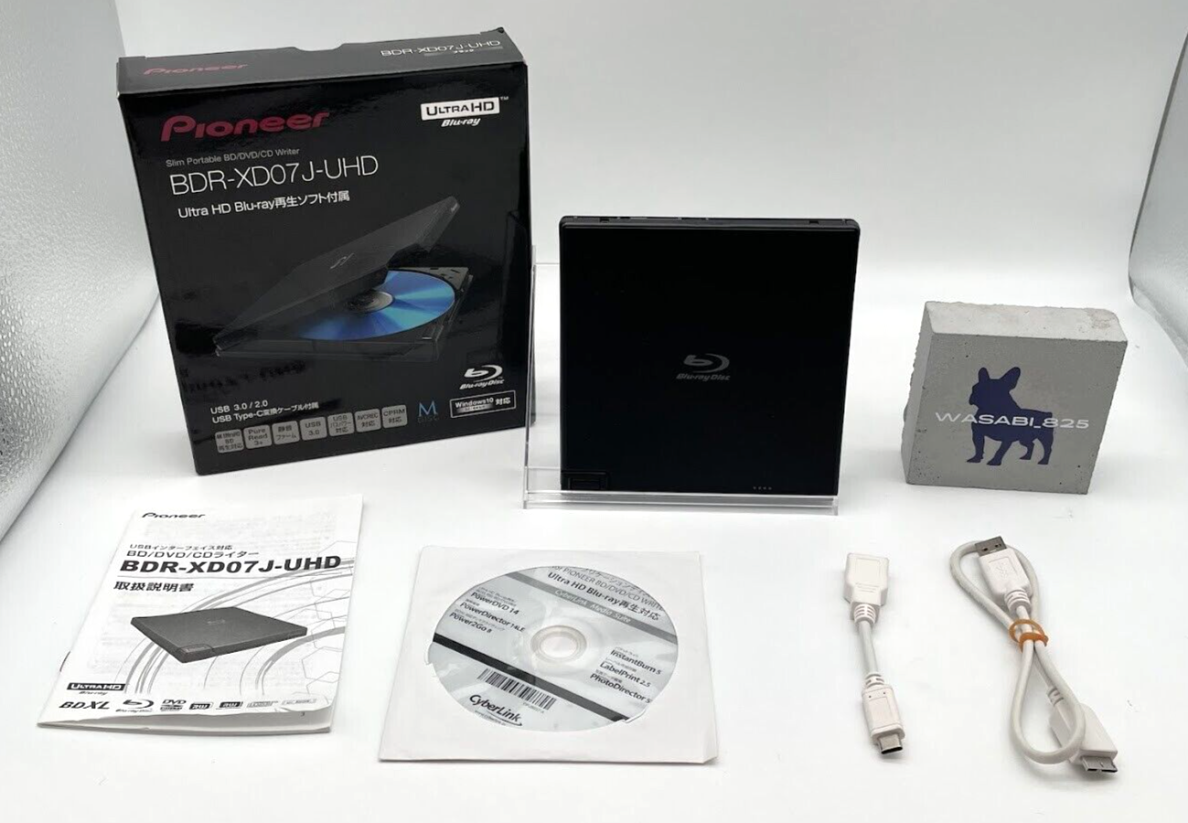 Pioneer BDR-XD07J-UHD Ultra HD Clamshell Portable Blu-ray Drive USB 3.0 ...