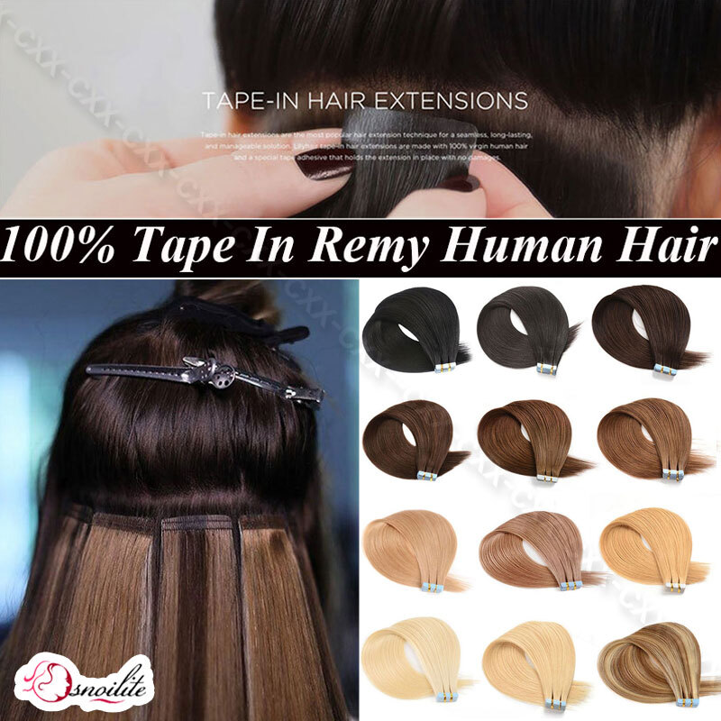 Champagne Blond Russian Tape In Human Hair Extensions Real Remy Skin ...