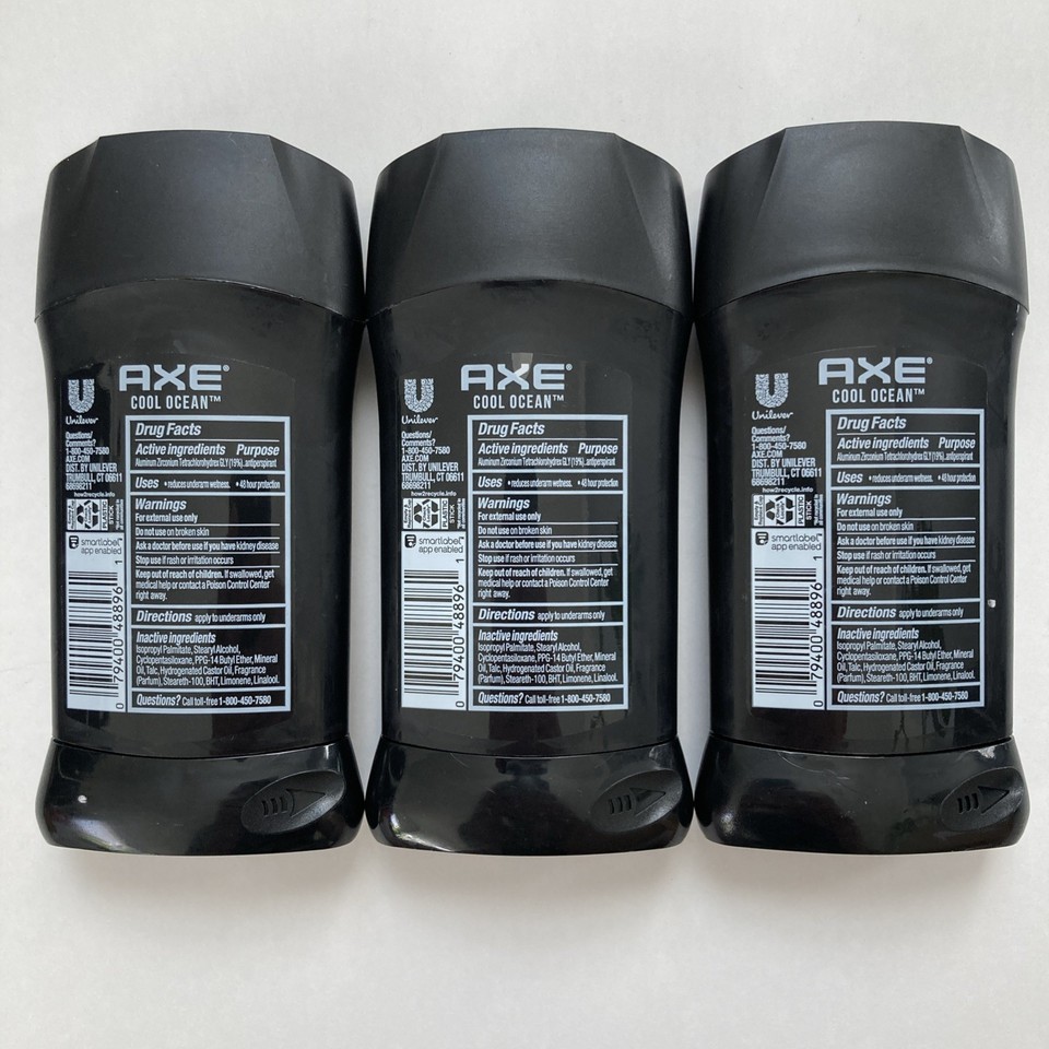 3 Pack - AXE Cool Ocean Antiperspirant Deodorant Solid Stick, 2.7 oz ea ...