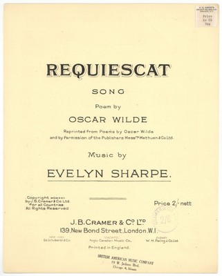 Oscar WILDE, words by / Sheet music Requiescat 1st Edition 1925 | eBay