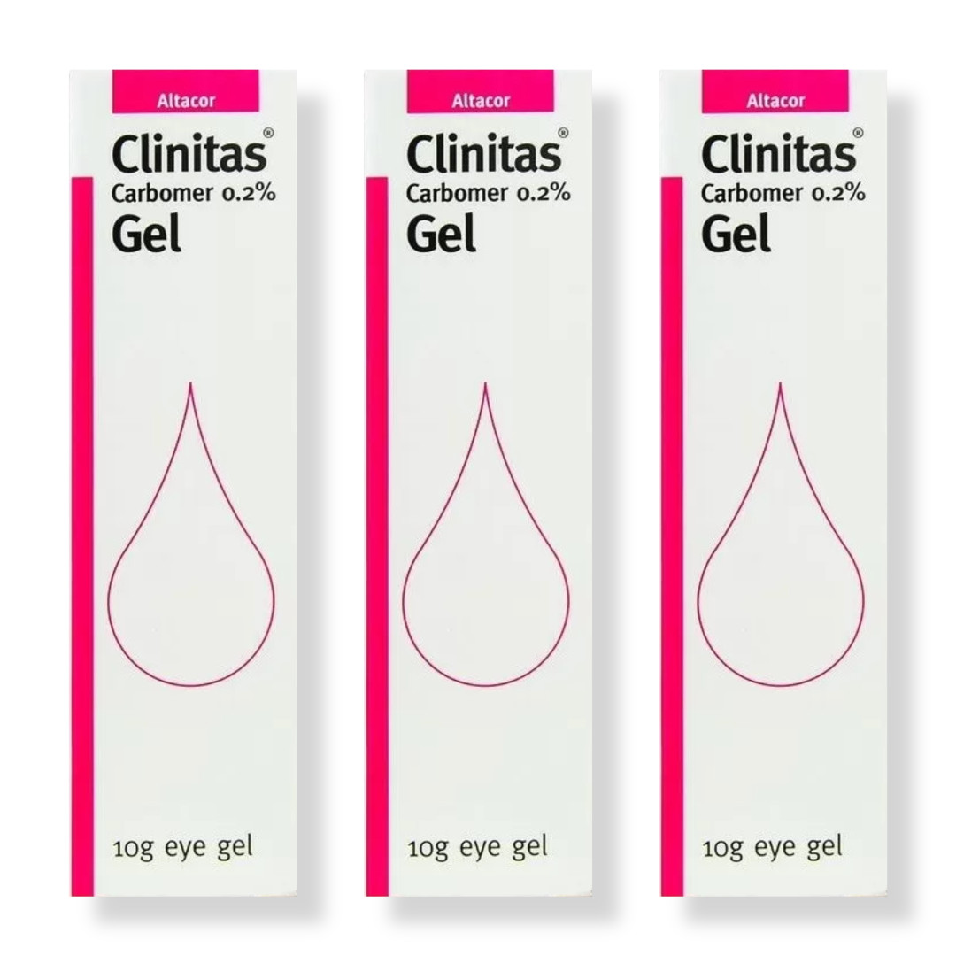Clinitas - Carbomer Liquid Eye Gel 0.2% 3 x 10g - Dry Sore Eye Drop ...