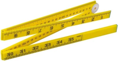 Folding Plastic Ruler 1m 3ft Easy to Read Metric Imperial Markings ...