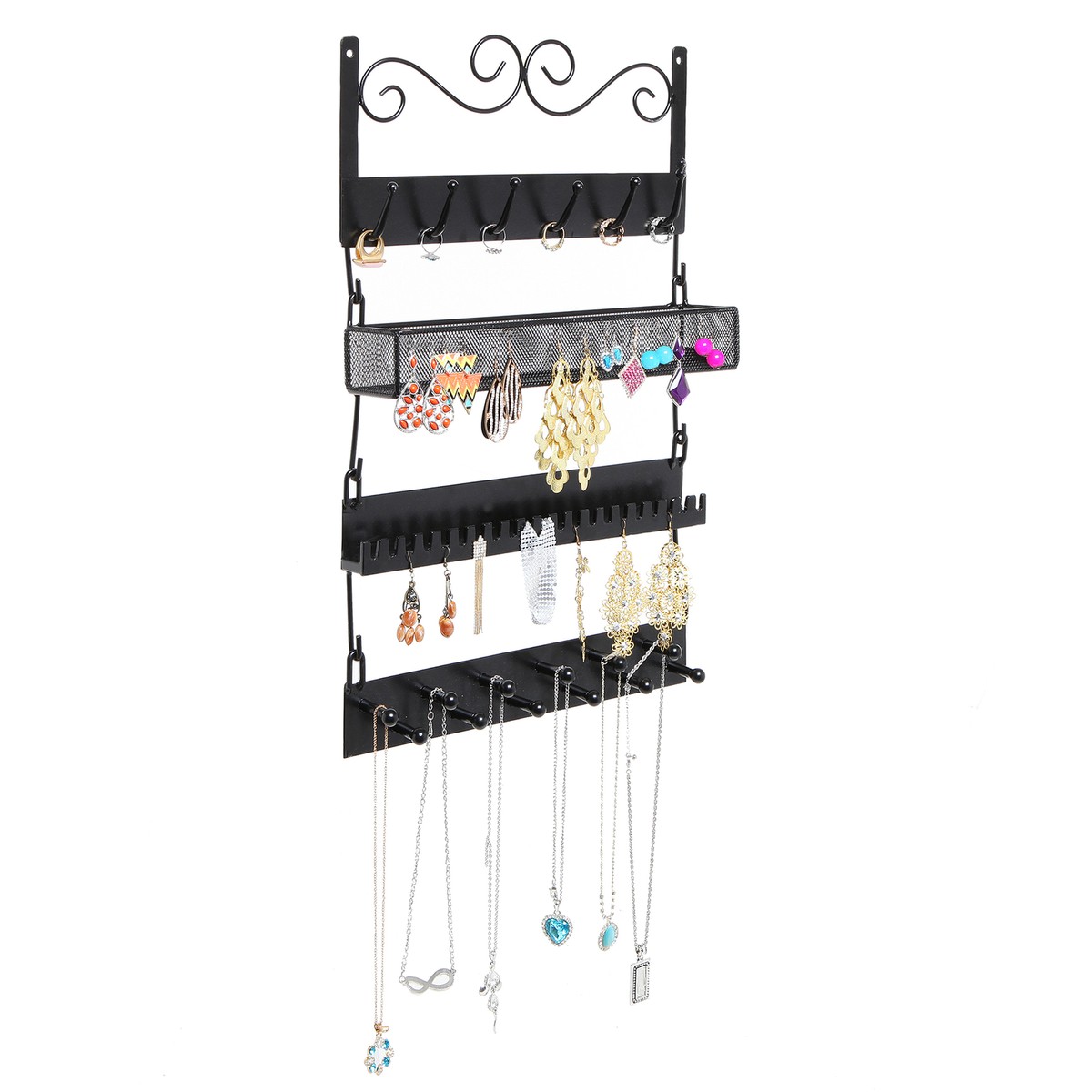 Black Wall Mount Jewelry Keebofly Jewelry Organizer Wall Mount Hanging