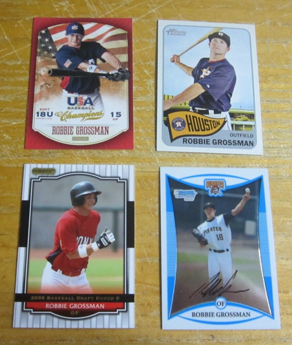 Robbie Grossman Lot of 4 DIFFERENT Trading Cards MLB Baseball Pirates ...
