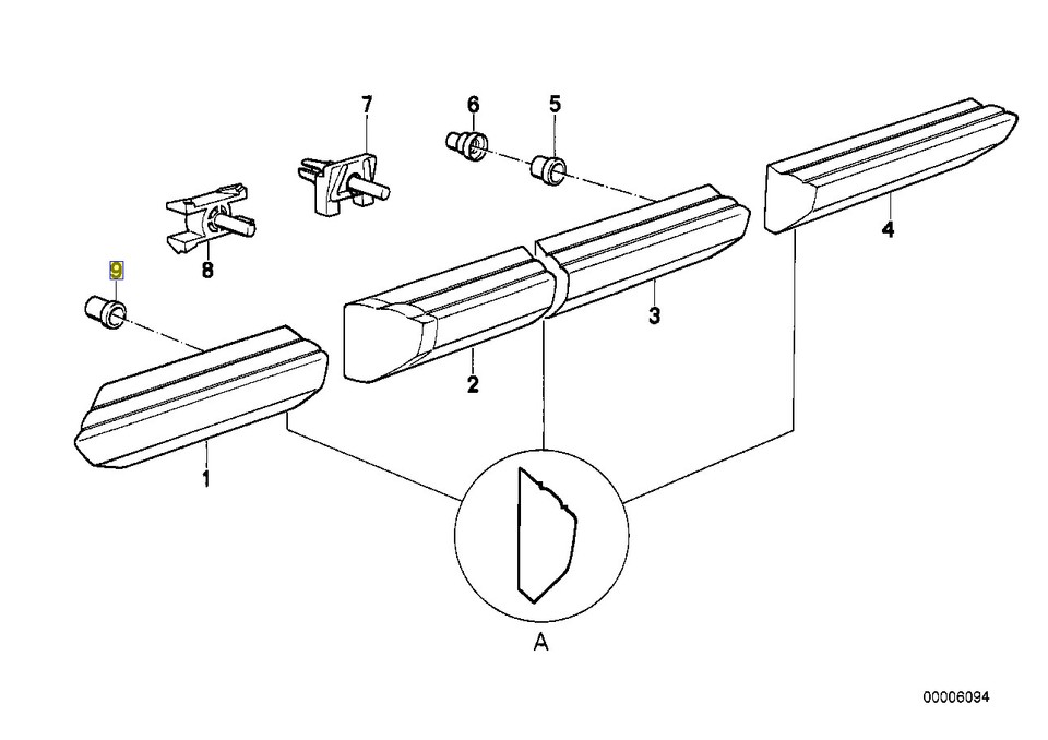 BMW Body Door Moulding Trim Clip Grommet Insert 1867907 51121867907 New ...