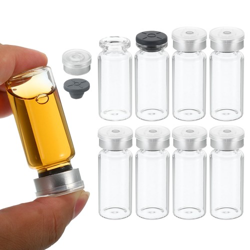 10ml Sample Vials, 20 Pack Lab Empty Vials Borosilicate Glass Vial ...