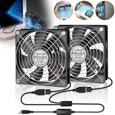 140mm USB Fan with 3 Speed Dual USB PC Fan Case Cooling Fan For ...