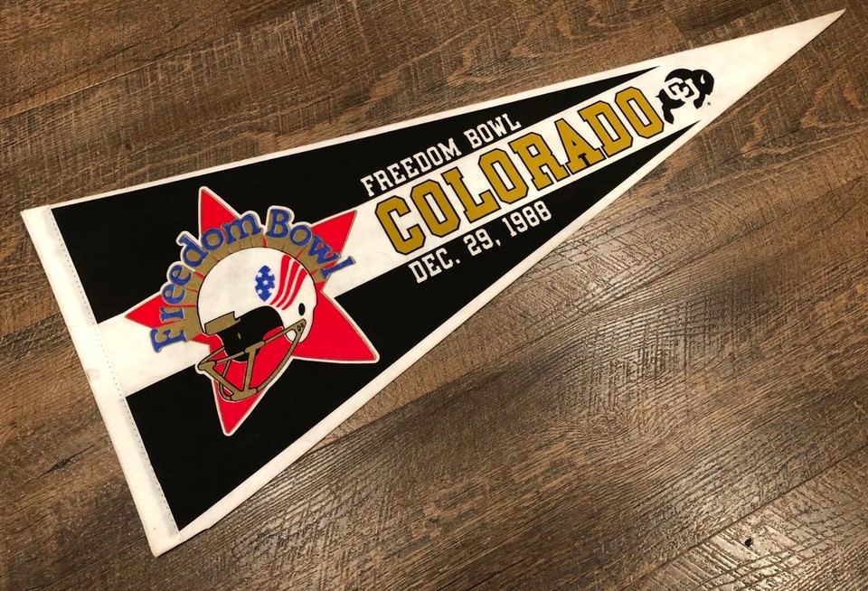 New Colorado Buffaloes CU Buffs Felt Pennant Freedom Bowl 29 Dec 1988 ...