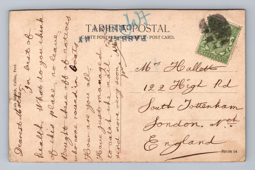 Antique Peruvian Railroad PC Saltacuna Chicla Peru ~ Antique Postcard ...