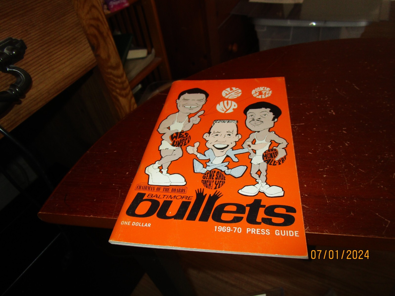 1970-71 Rare Baltimore Bullets Basketball Media Guide Wes Unsold Earl ...