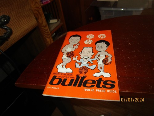 1970-71 Rare Baltimore Bullets Basketball Media Guide Wes Unsold Earl ...