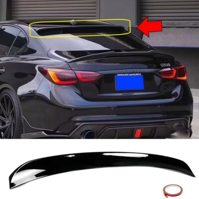 FOR 2014-2024 INFINITI Q50 GLOSS BLACK SPORT STYLE REAR WINDOW ROOF ...