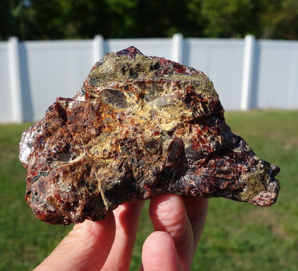 Large RED GARNET All Natural Rough Crystal Specimen in Matrix For Sale ...