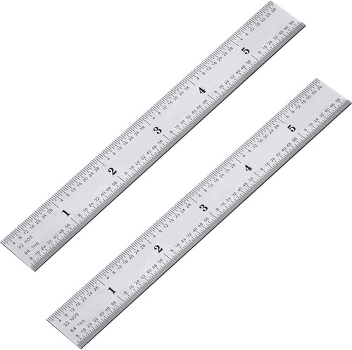 eBoot 2 Pack Stainless Steel Ruler Machinist Engineer Ruler, 6 Inch ...