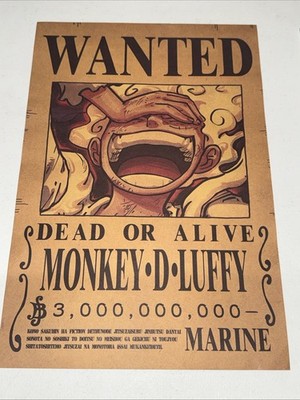 ONE PIECE Marine Issued Official Wanted Poster Luffy 3B Bounty 16.5×11. ...