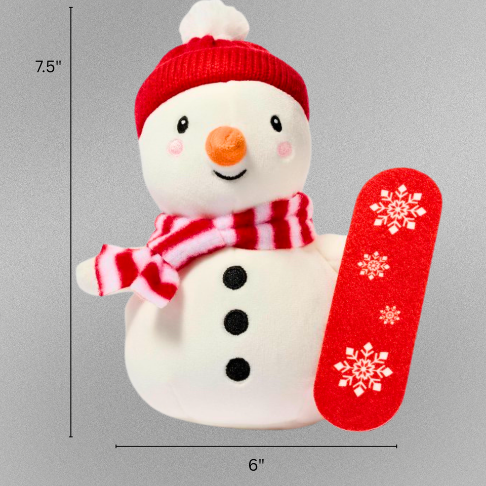 Gigglescape Snowman with Hat, Scarf, and Snowboard Stuffed Animal, 7.5 ...
