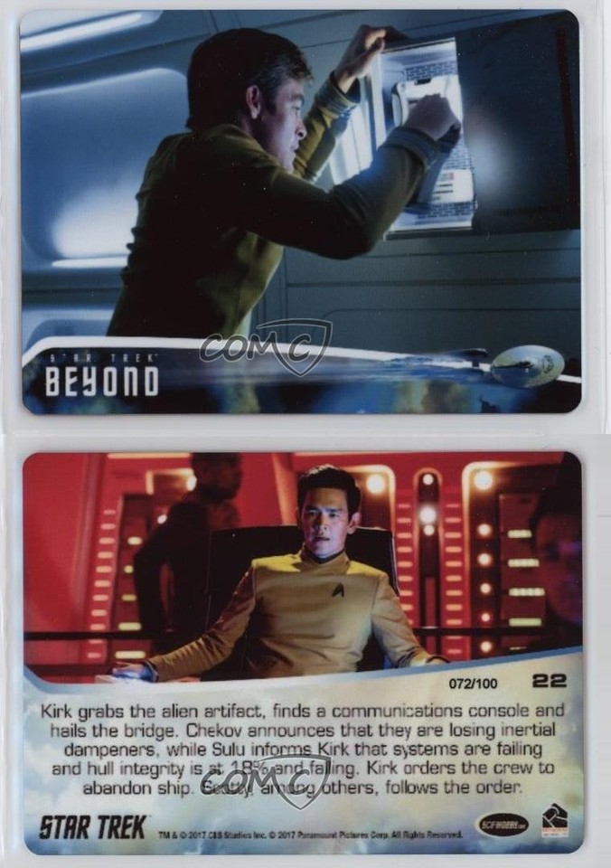 2017 Rittenhouse Star Trek Beyond Metal 72/100 Captain Kirk grabs the ...