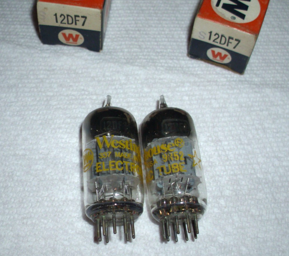 2 pcs. boxed Westinghouse type 12DF7 dual triode tube- 12AX7 equivalent ...