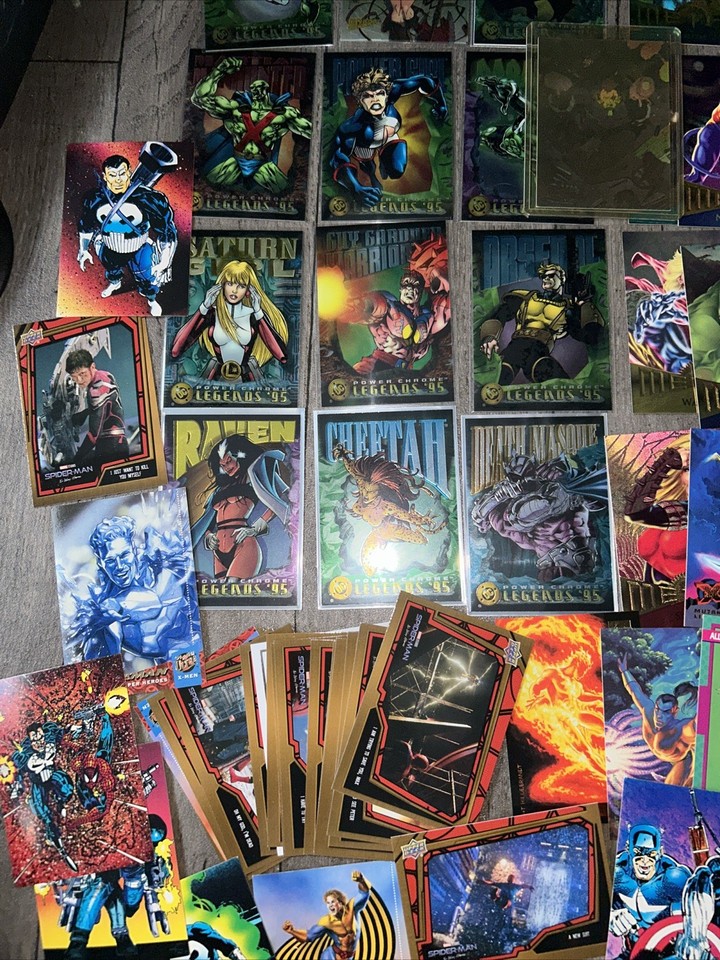 Marvel and DC Comic cards Variety Trading card collection Hologram foil ...