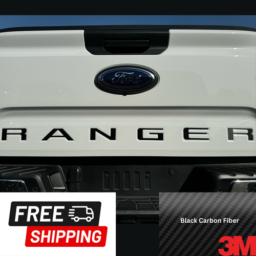 Black Carbon Fiber Vinyl Tailgate Letter Inserts for '24-'25 Ford ...