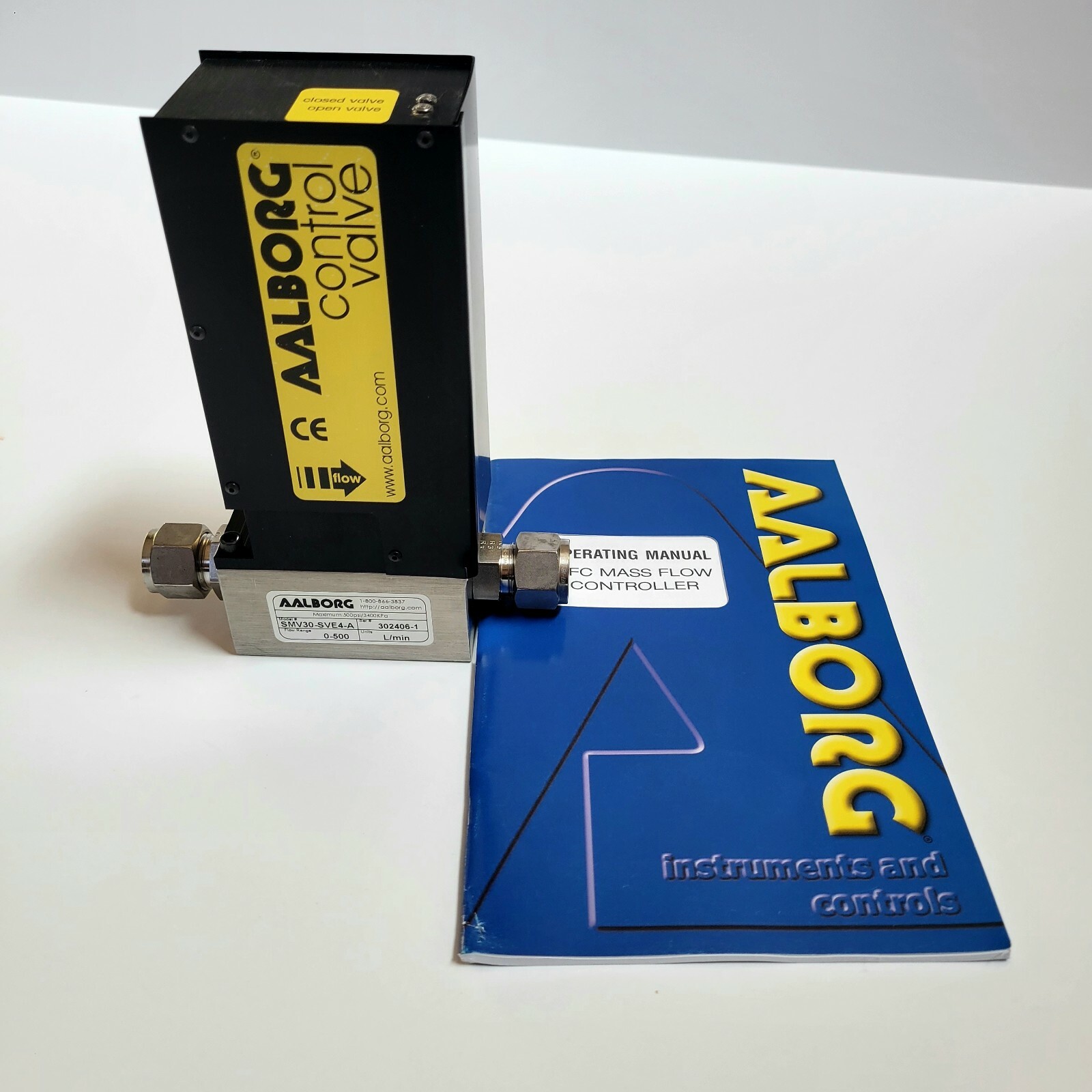 NEW AALBORG MASS FLOW CONTROLLER ; 0-500 FLOWRANGE MODEL: SMV30-SVE4-A ...