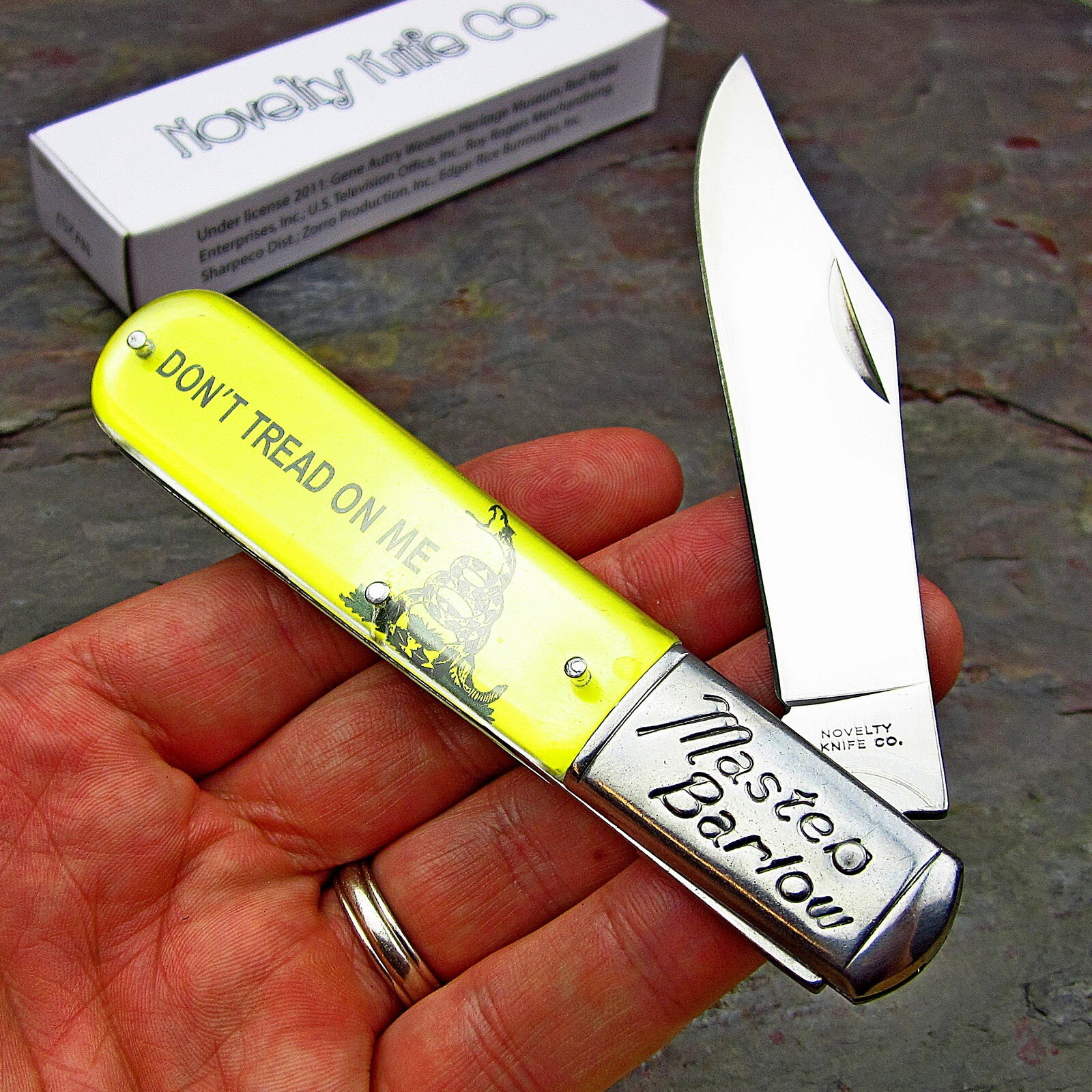 Gadsden Rattlesnake Dont Tread On Me Large Blade Barlow Folding Pocket ...