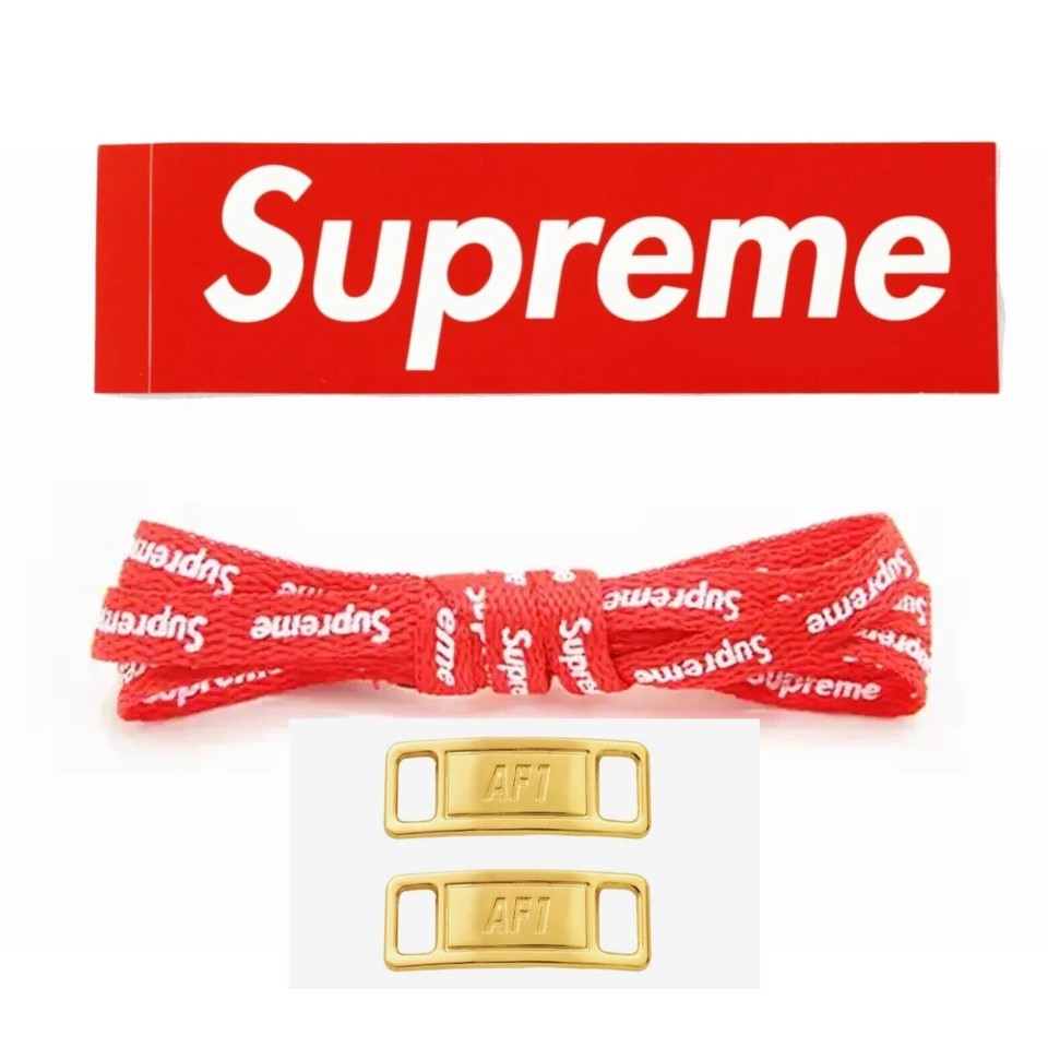 AF1 Lace Locks+ Supreme Shoe Laces BLACK, RED, WHITE WHEAT jordan dunks ...