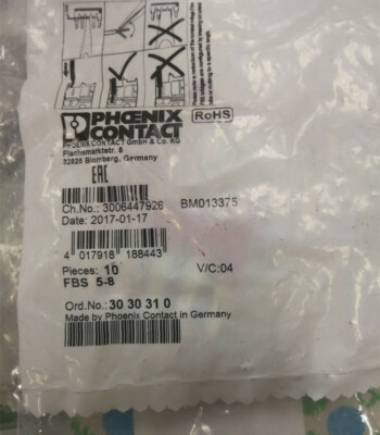 10 pcs/bag phoenix contact 3030310 FBS5-8 plug-in bridge | eBay