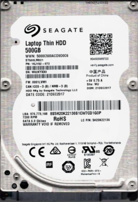 ST500LM021 P/N: 1KJ152-072 F/W: 0001LVM1 WU W62 Seagate 500GB | eBay