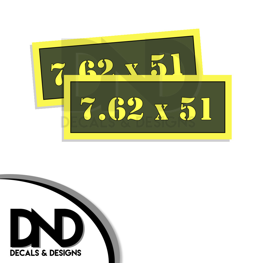 7.62 x 51 Ammo Can Decal Gun Ammunition Box Firearm Gloss Sticker AG ...