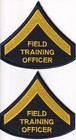 FIELD TRAINING OFFICER Chevron patches Gold on Midnight Navy 1 pair F.T ...