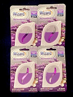 4 Pack NEW! Wizard Small Space Vanilla & Lavender Scented Oil Air ...