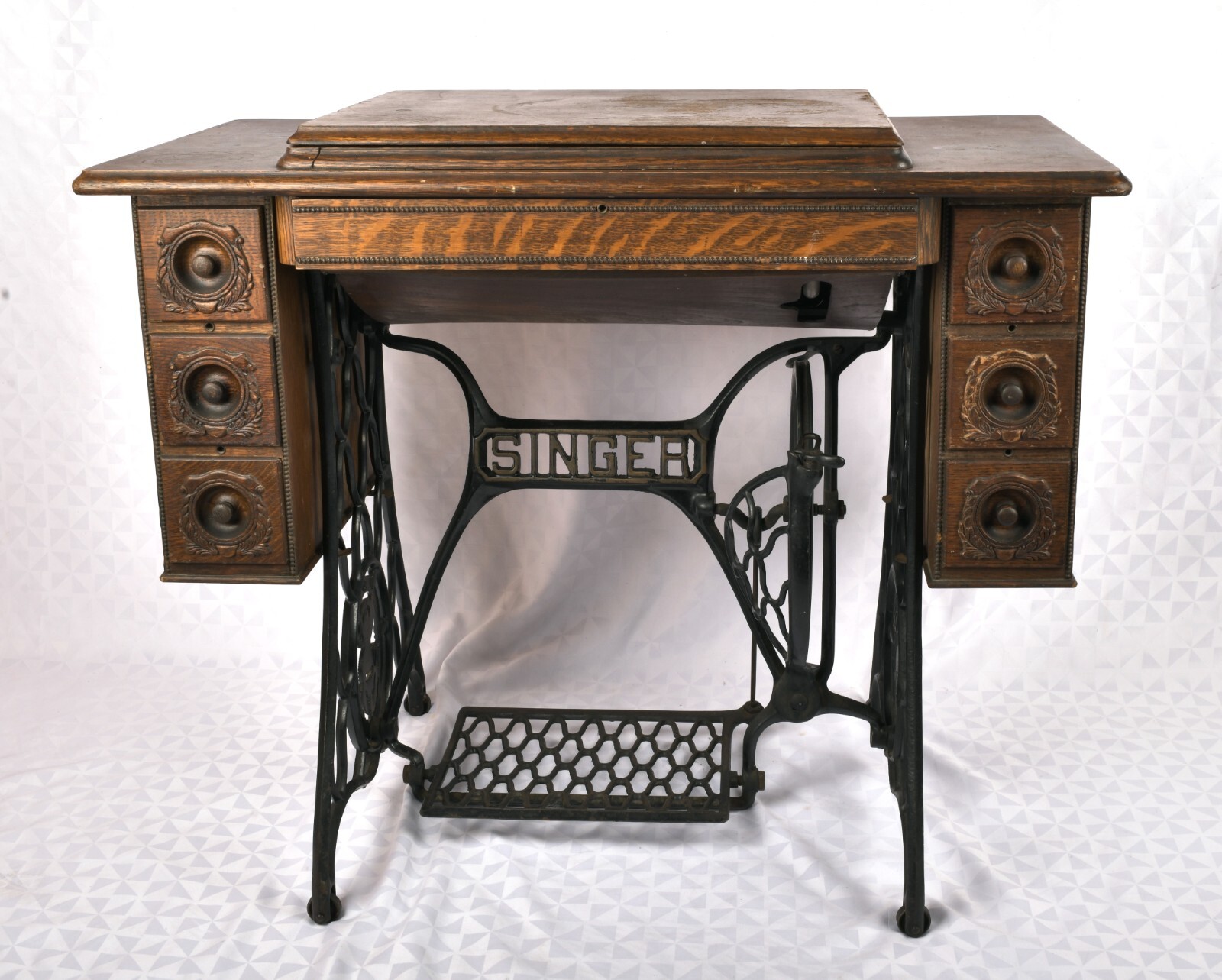 *Vintage SINGER Sewing Machine Table & Sewing Machine w. Accessories | eBay