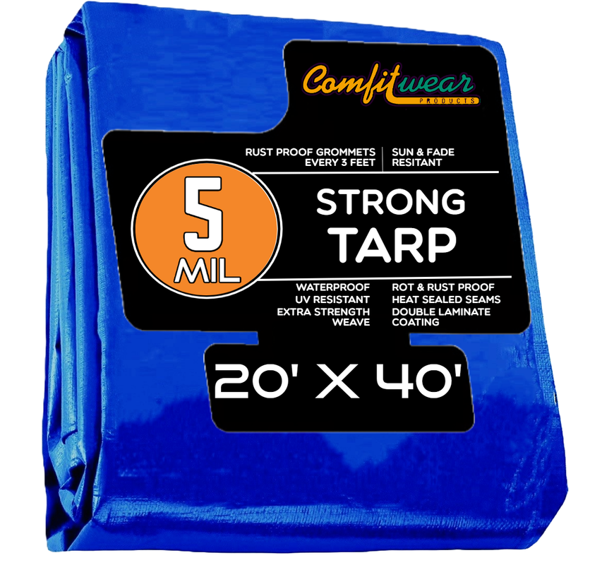 COMFITWEAR Standard Poly Tarp Reinforced Edge Grommet Multi-Purpose ...
