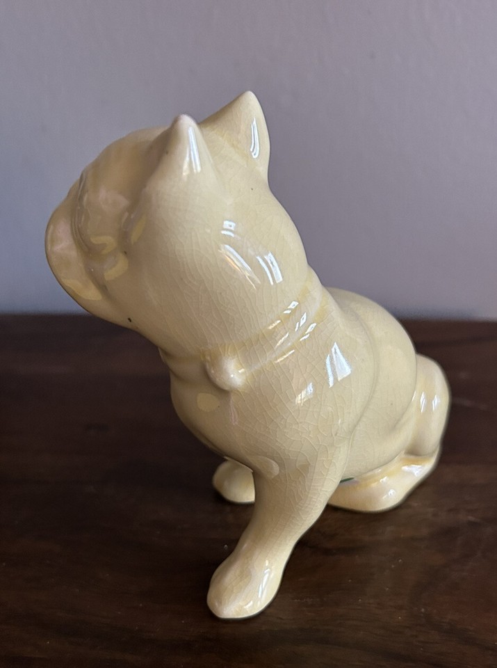 Ceramic French Bull Dog Frenchie Bulldog Light Yellow Vintage 5 Inches ...
