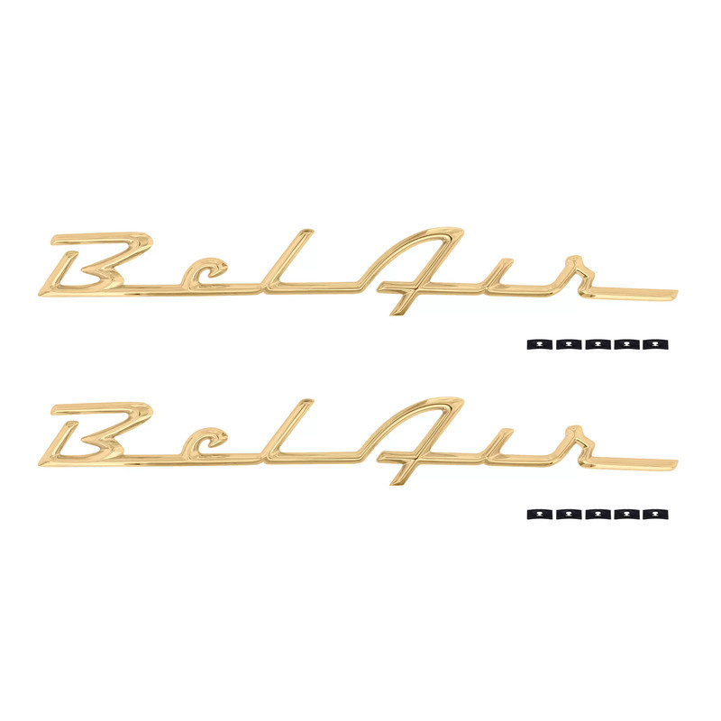 1955 1956 1957 Chevrolet Bel Air Tri Five Gold Quarter Panel Script ...