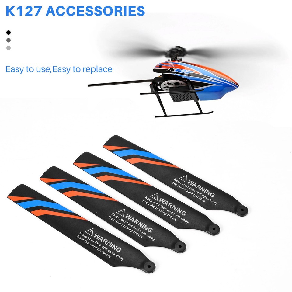 4Pcs Main Blade Propellers for XK K127 RC Helicopter Airplane Drone ...