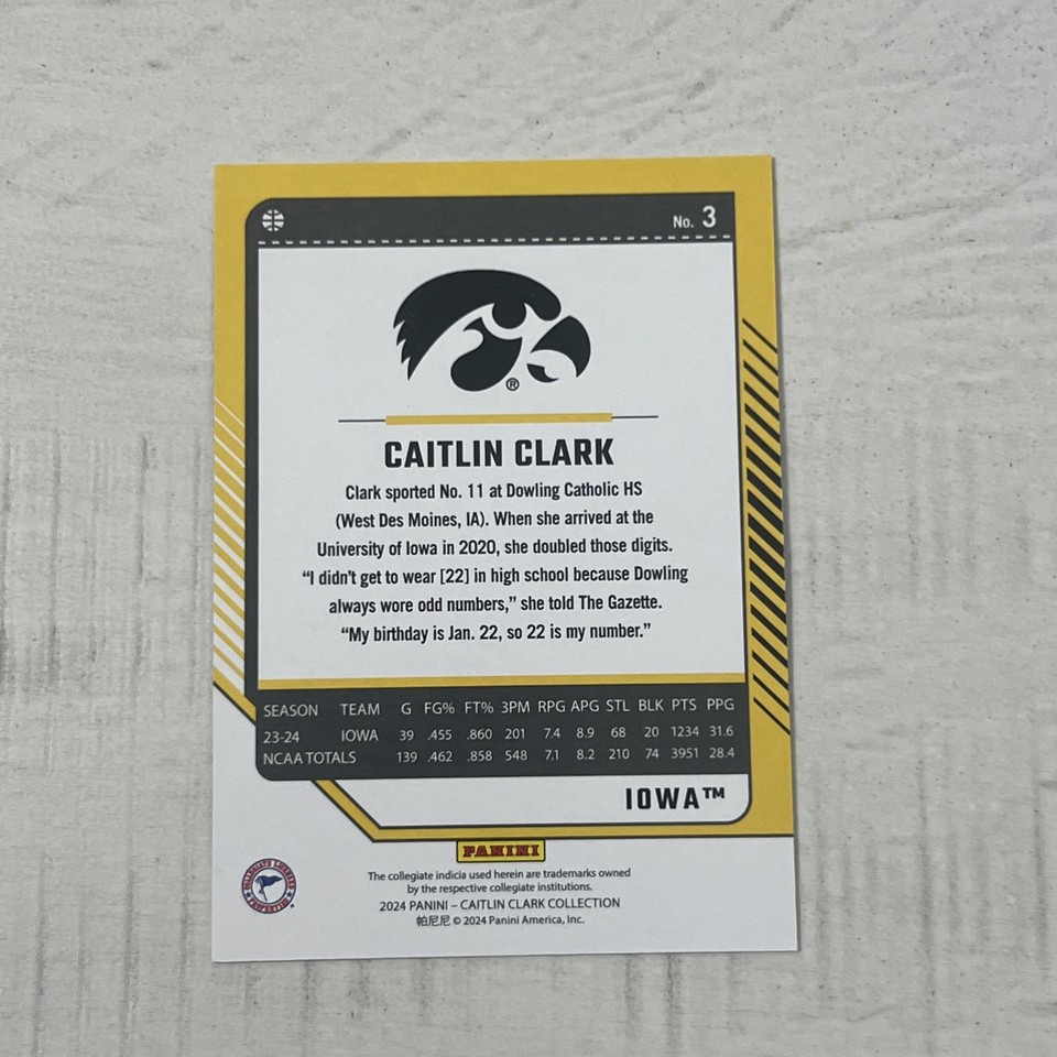 2024 Panini Caitlin Clark Collection Base Donruss Caitlin Clark #3 ...