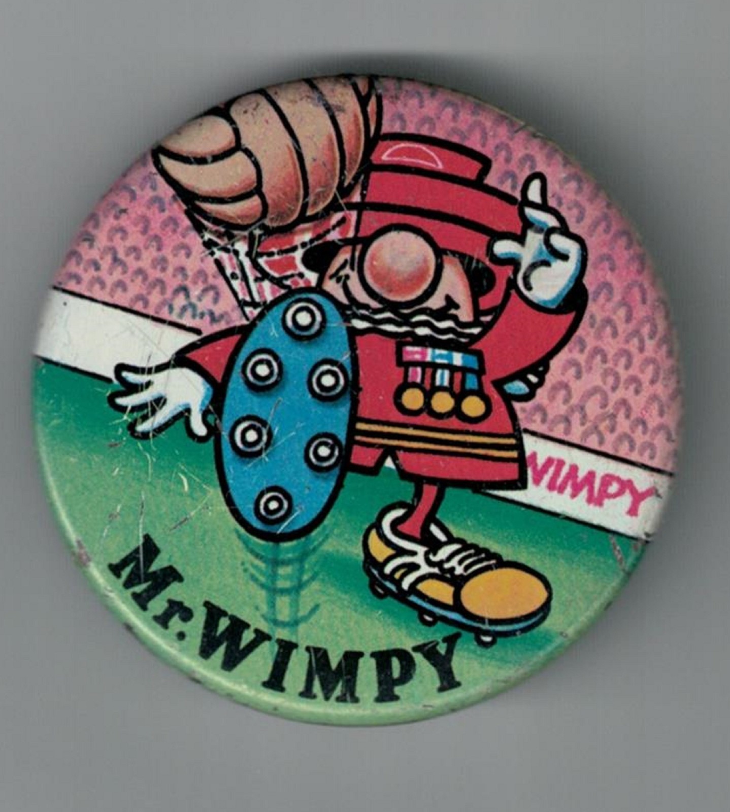 Vintage Mr. Wimpy Restaurant Pinback Button Soccer #2 | eBay