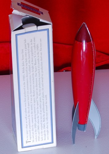 RESTORATION HARDWARE Space Master X-7 Table top Rocket Ship Tin Toy | eBay