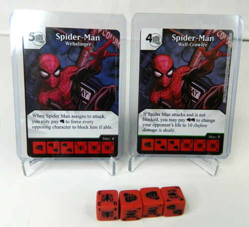 Marvel Dice Masters AVX Avengers Vs X-Men * SPIDER-MAN 4 cards 4 dice ...