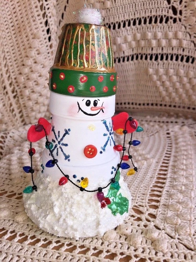 Snowmen Flower Pot Crafts