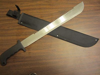 23" MACHETE w/18" Serrated Blade Cutting Tool Survival Hunting Knife ...