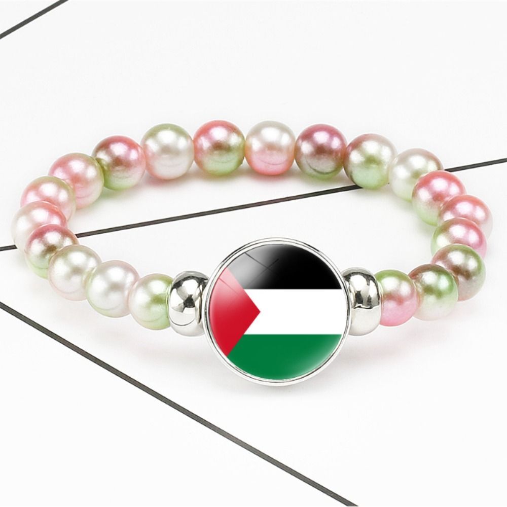 Black Bracelet Palestinian Flag Elastic Beading PLO Gaza | eBay