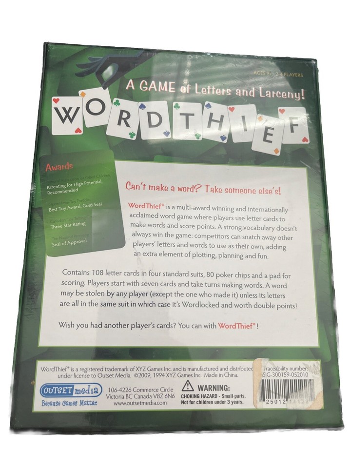 Word Thief - Game Of Letters And Larceny Outset Media Card Game SEALED ...
