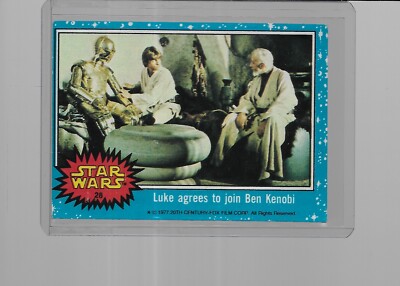 1977 TOPPS STAR WARS SERIES 1 BLUE LUKE AGREES TO JOIN BEN KENOBI #28 ...