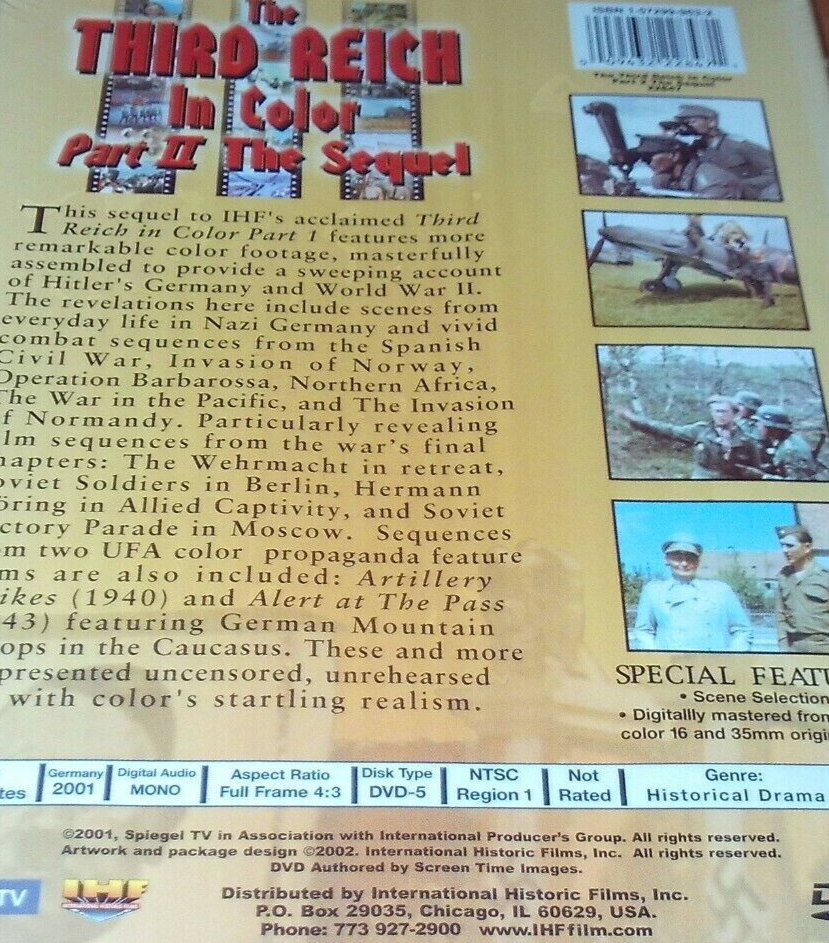 The Third Reich In Color Part 2 DVD War Documentary Movie VERY RARE OOP ...